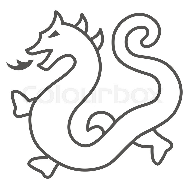 Chinese dragon thin line icon, chinese ... | Stock vector | Colourbox