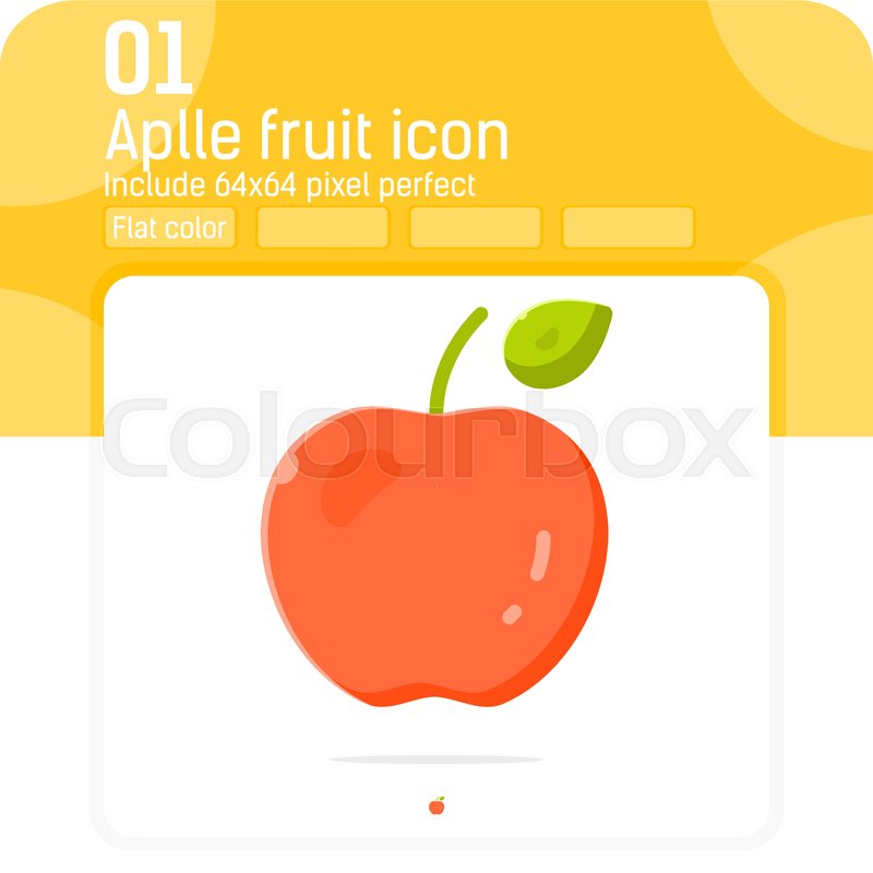 Apple Fruit Icon Flat