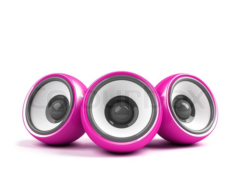Pink stylish audio system front | Stock image | Colourbox