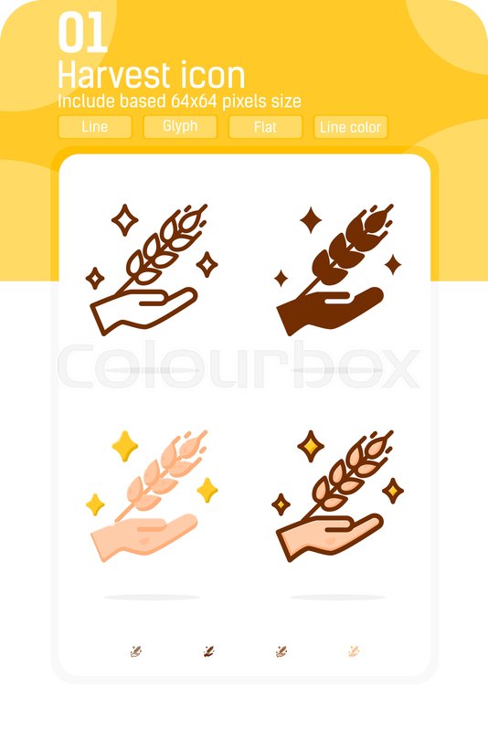 Harvest premiun icon with multiple ... | Stock vector | Colourbox