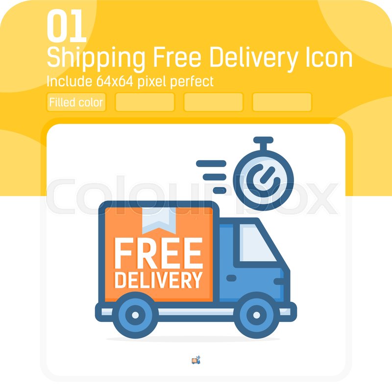 Shipping free delivery icon with ... | Stock vector | Colourbox