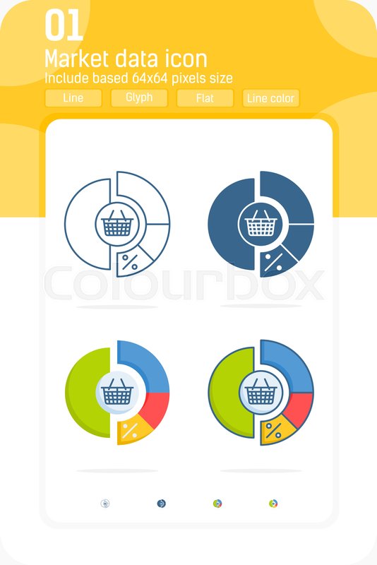 Market data premium icon with multiple ... | Stock vector | Colourbox