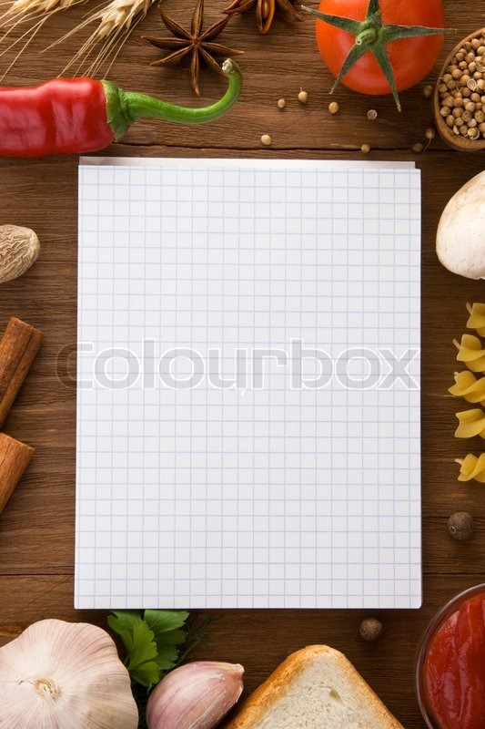 Notebook for cooking recipes and spices | Stock image | Colourbox