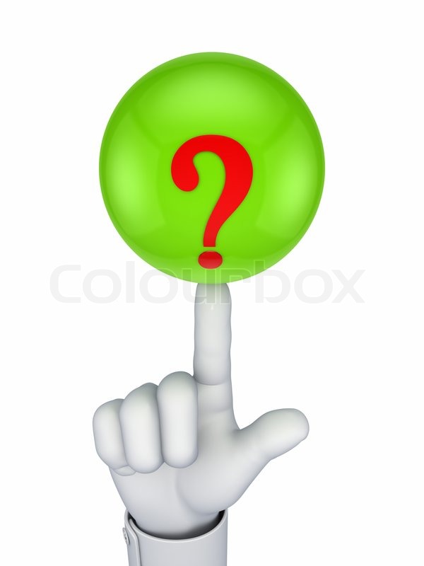 Query mark icon on a green sphere | Stock image | Colourbox