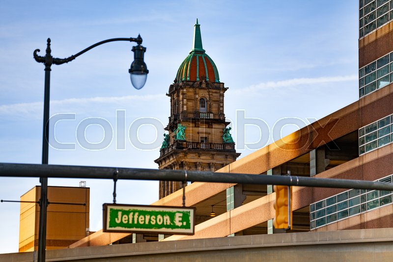 Jefferson avenue sign on the street of ... | Stock image | Colourbox