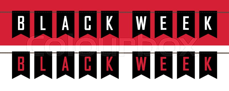 Black week sale flags banner set ... | Stock vector | Colourbox