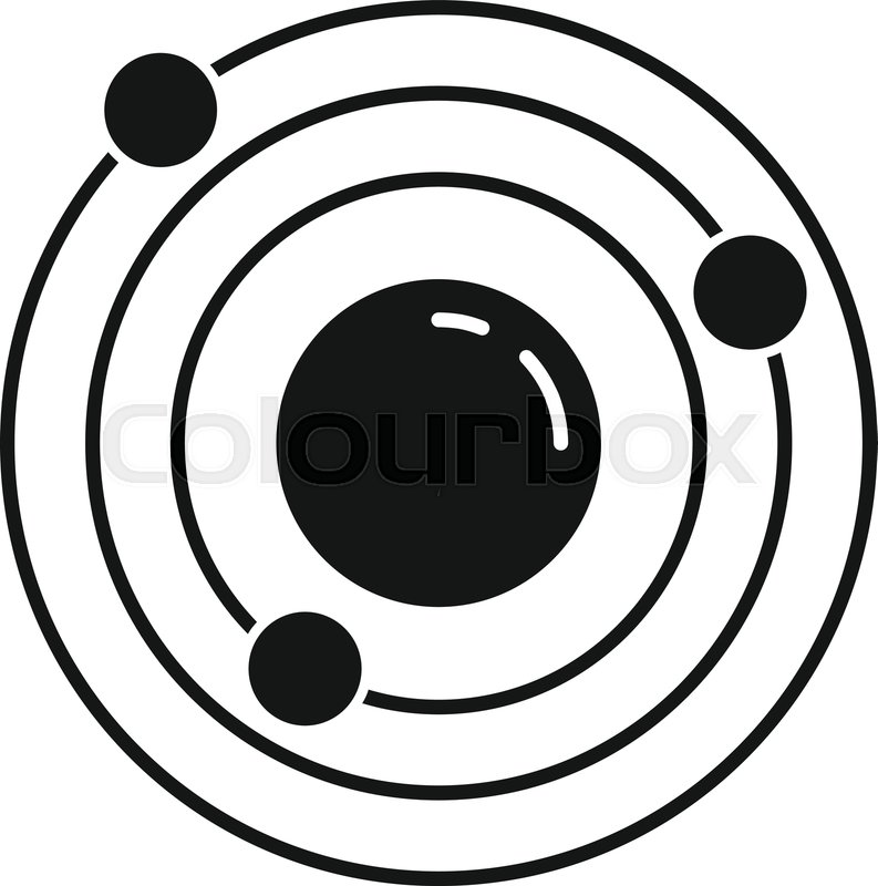 Atom gravity icon. Simple illustration ... | Stock vector | Colourbox