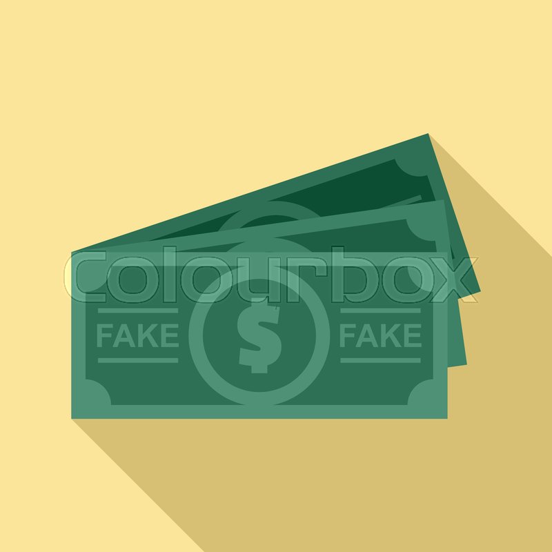 Fake cash money icon. Flat ... | Stock vector | Colourbox