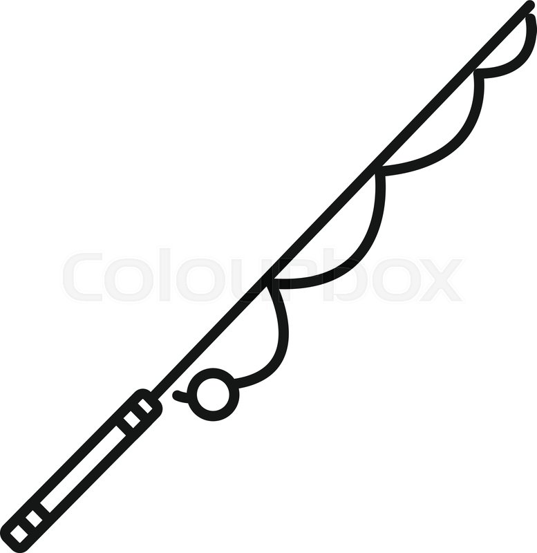 Fishing rod leisure icon. Outline ... | Stock vector | Colourbox