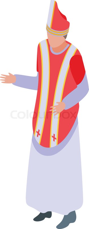Catholic priest icon. Isometric of ... | Stock vector | Colourbox