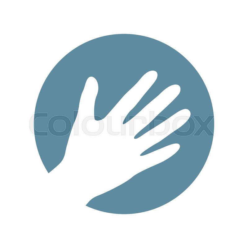 Human hand icon in a circle isolated ... | Stock vector | Colourbox