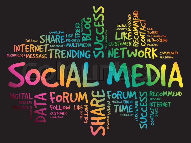 Social Media word cloud collage, ... | Stock vector | Colourbox