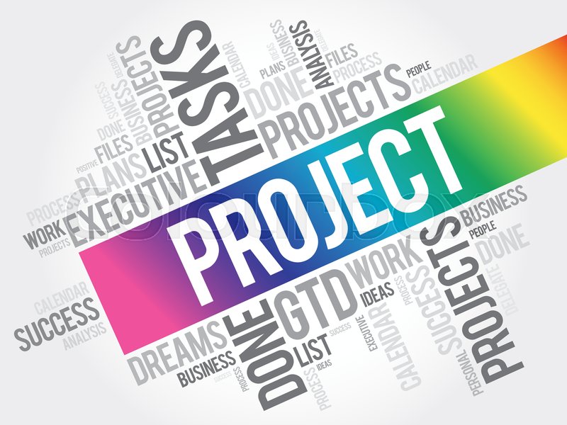 PROJECT word cloud collage, business ... | Stock vector | Colourbox