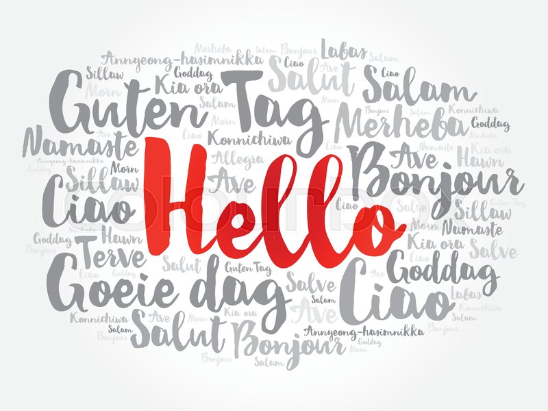 Hello word cloud in different ... | Stock vector | Colourbox
