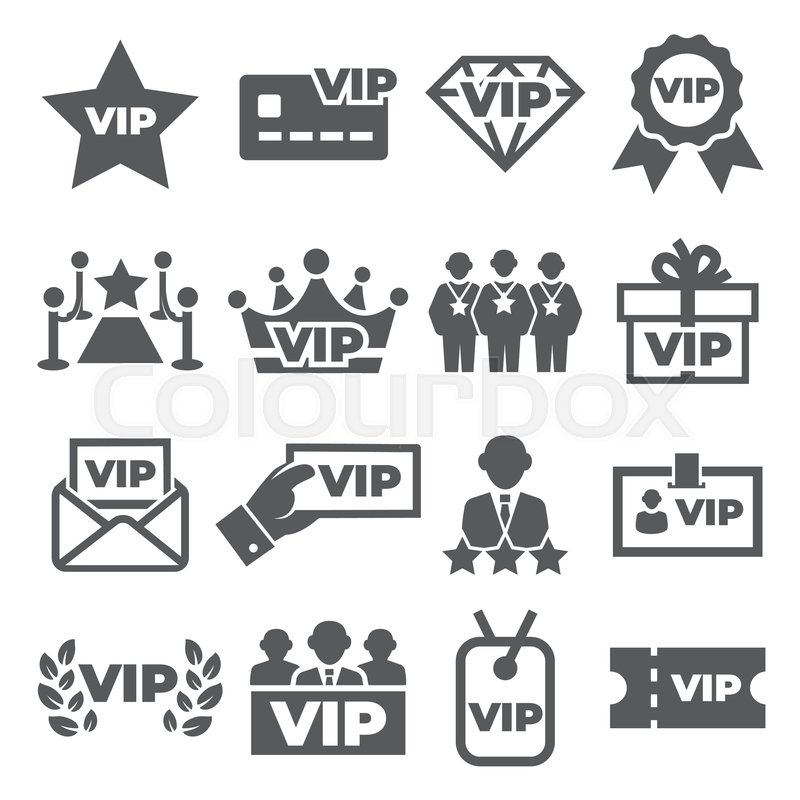 Vip icons set on white background. | Stock vector | Colourbox