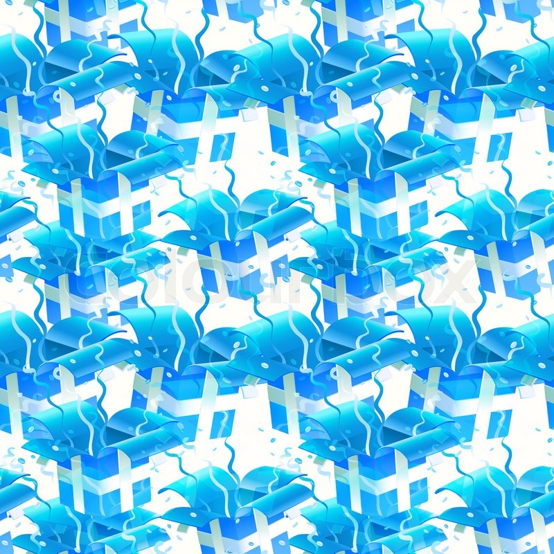 Blue gift wrap seamless texture ... | Stock image | Colourbox