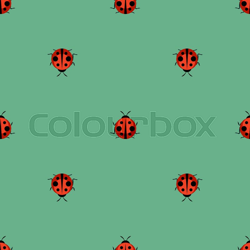 Cute Ladybug Seamless Pattern Stock Vector Colourbox
