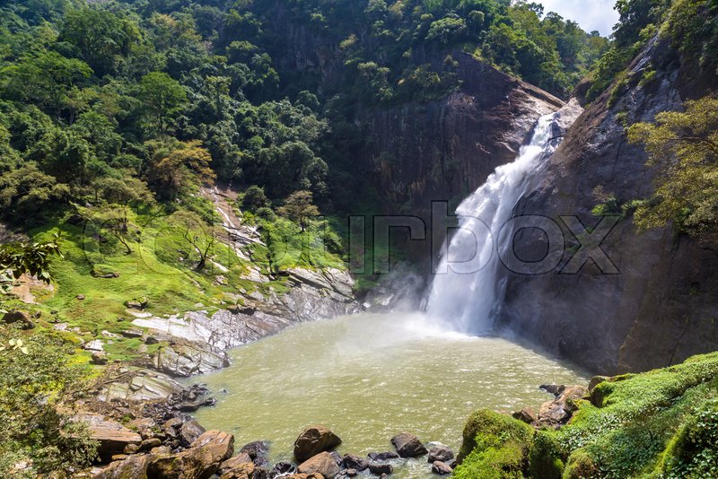 Dunhinda waterfall in a sunny day in ... | Stock image | Colourbox