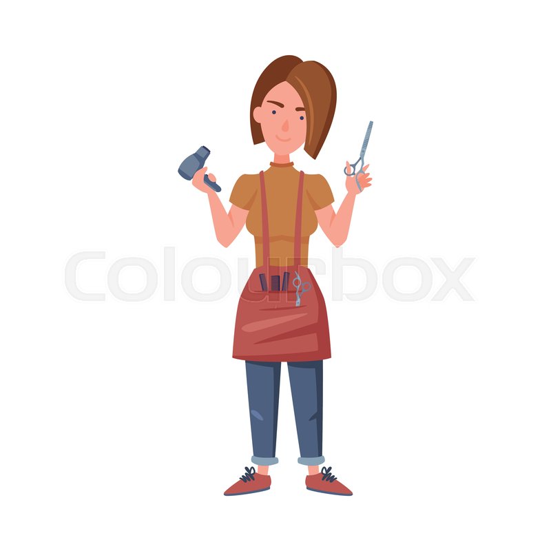 Professional Female Barber Character, ... | Stock vector | Colourbox