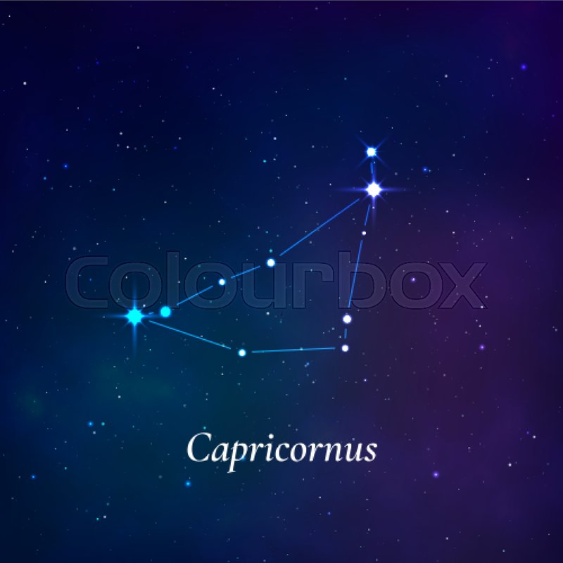 Capricornus sign. Stars map of zodiac ... | Stock vector | Colourbox