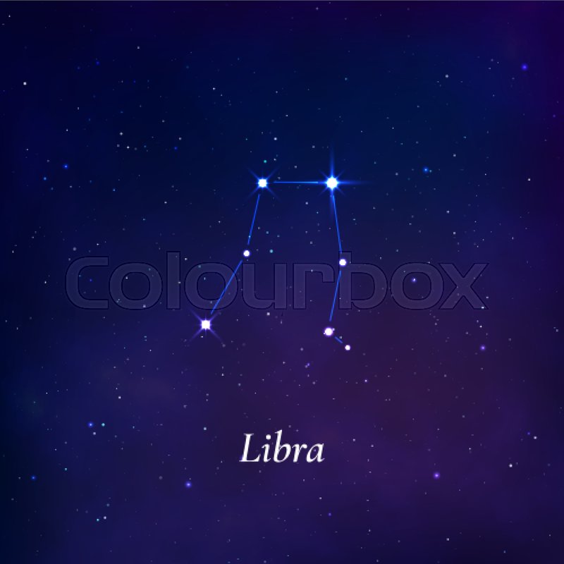 Libra sign. Stars map of zodiac ... | Stock vector | Colourbox