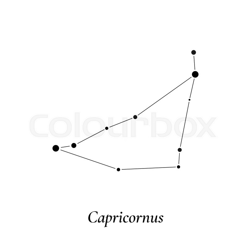 Capricornus sign. Stars map of zodiac ... | Stock vector | Colourbox
