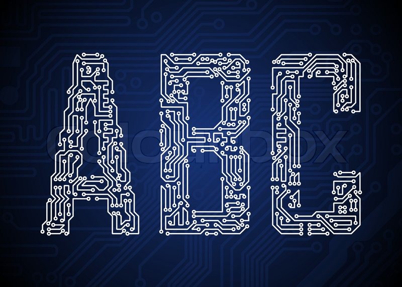 Circuit board letters | Stock vector | Colourbox