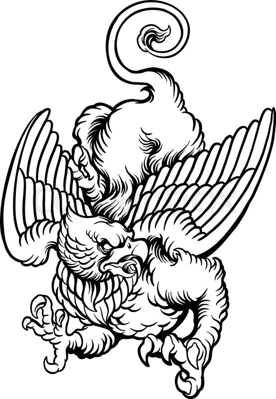 Flying Griffin Clipart Silhouette for ... | Stock vector | Colourbox