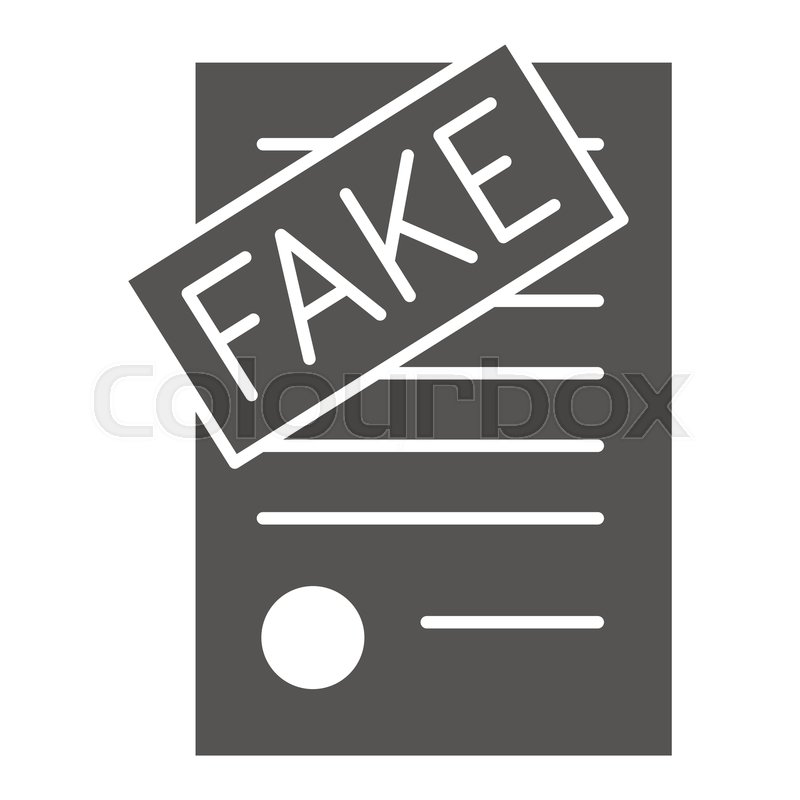 Fake documents solid icon, Black ... | Stock vector | Colourbox