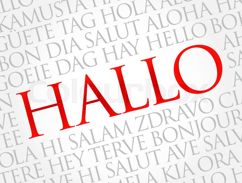 Hallo (Hello Greeting in German) word ... | Stock vector | Colourbox