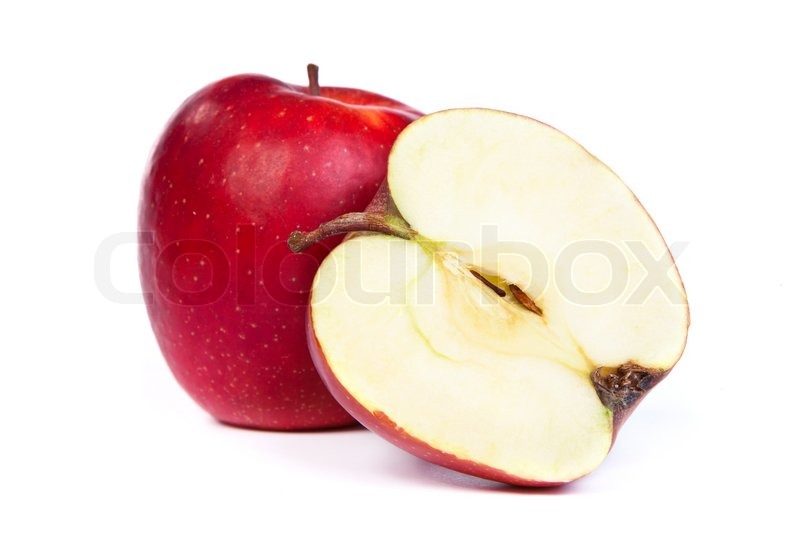 Cross section of red apple, showing ... | Stock image | Colourbox