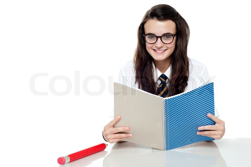 Intelligent student preparing for test, ... | Stock image | Colourbox