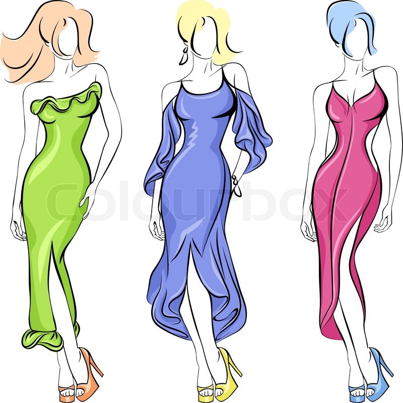 Tegning, model, høj | stock vektor | Colourbox