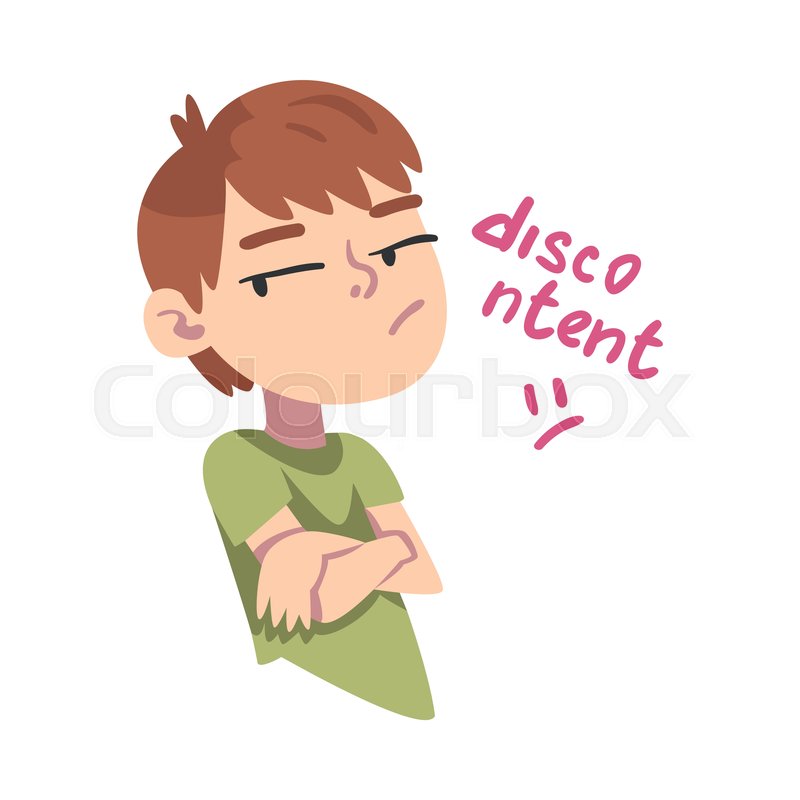 Displeased Boy, Child with Disdainful ... | Stock vector | Colourbox