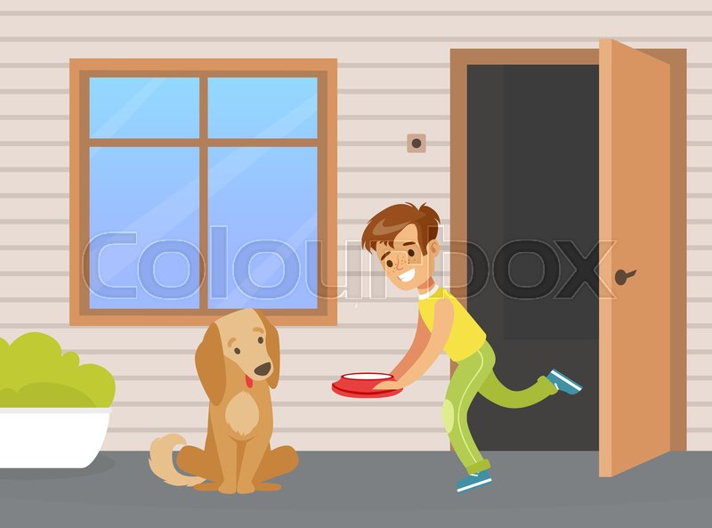 Feeding The Dog Clipart