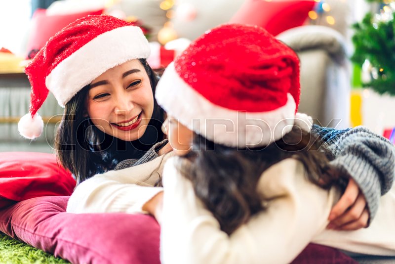 Happy Asian Family Christmas