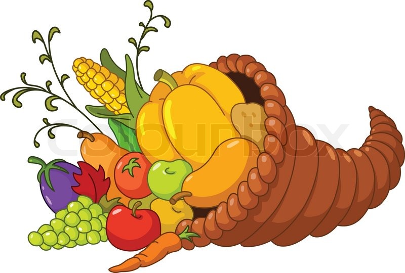 Horn of plenty. Cornucopia with autumn ... | Stock vector | Colourbox