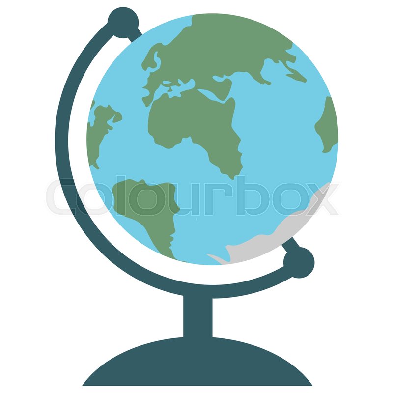 Flat Globe Map Clip Art