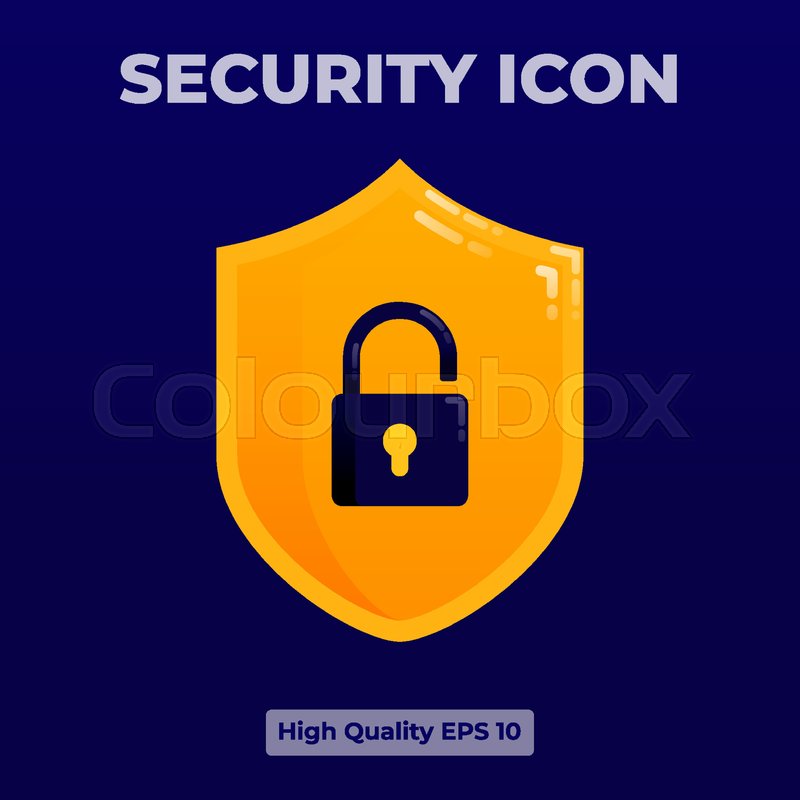 Yellow security Icon illustration with ... | Stock vector | Colourbox