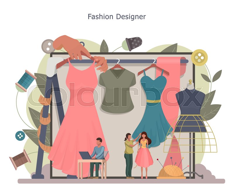 Fashion designer or tailor concept. ... | Stock vector | Colourbox