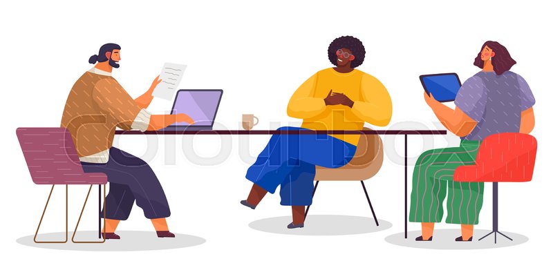 Teamwork communication, communicating ... | Stock vector | Colourbox