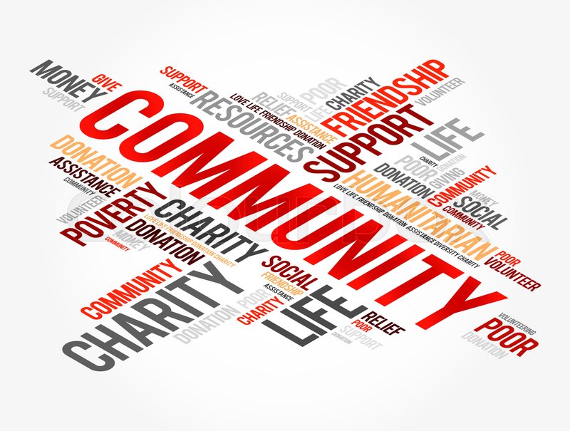 Community word cloud collage, social ... | Stock vector | Colourbox