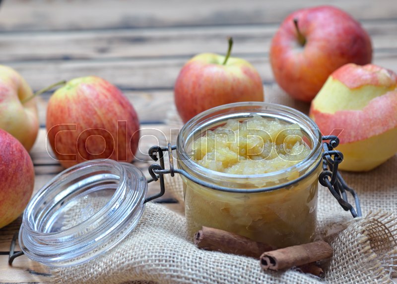homemade compote in a glass jar with ... | Stock image | Colourbox