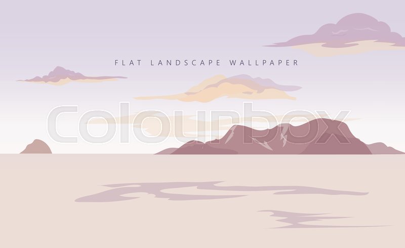 Flat landscape sea background vector ... | Stock vector | Colourbox