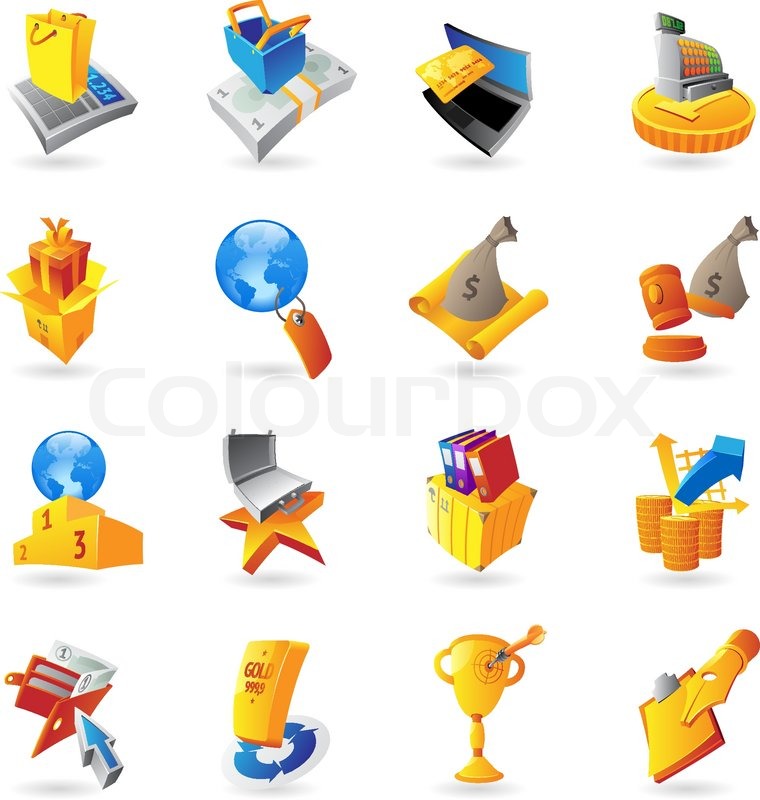 Symbole für den Einzelhandel Handel | Stock-Vektor | Colourbox