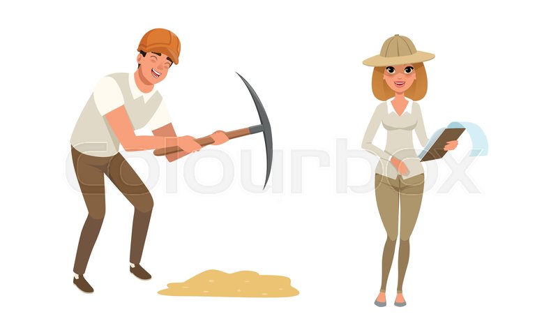 Archaeologist Digging Clipart