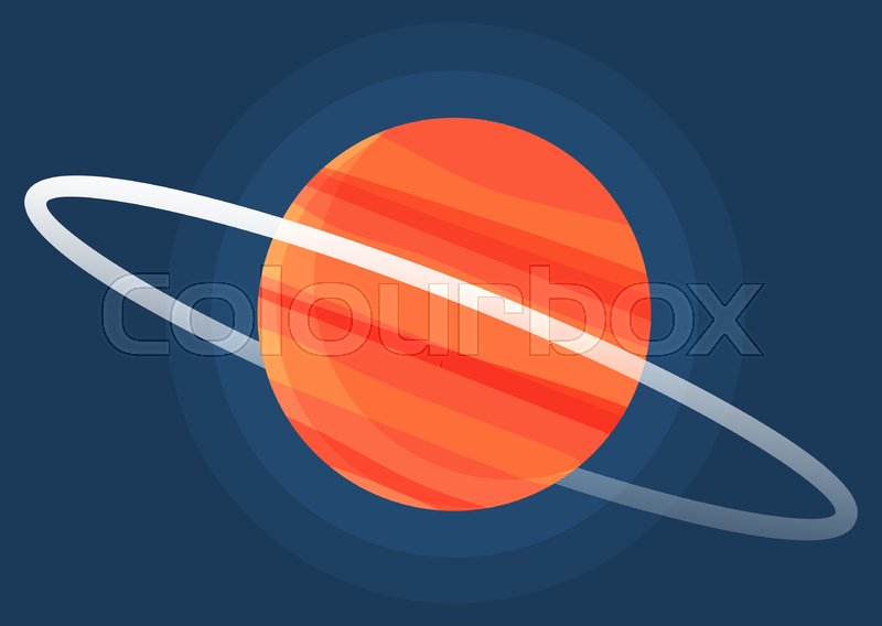 Red Orange Saturn Planet