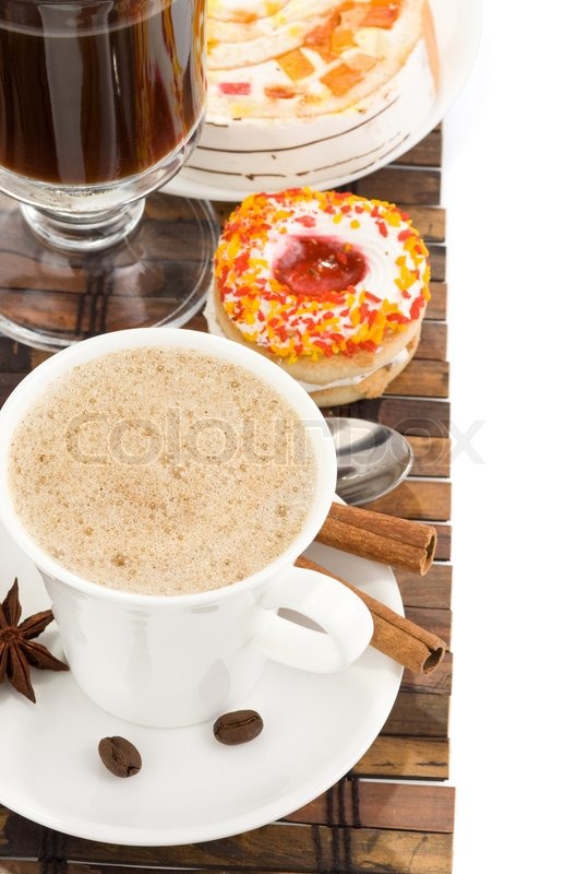 Cup of coffee with sweets i | Stock image | Colourbox
