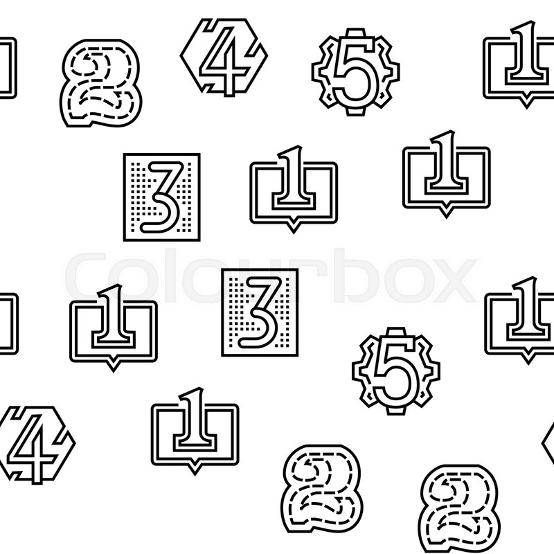 Numbers Numeral Title Vector Seamless ... | Stock vector | Colourbox