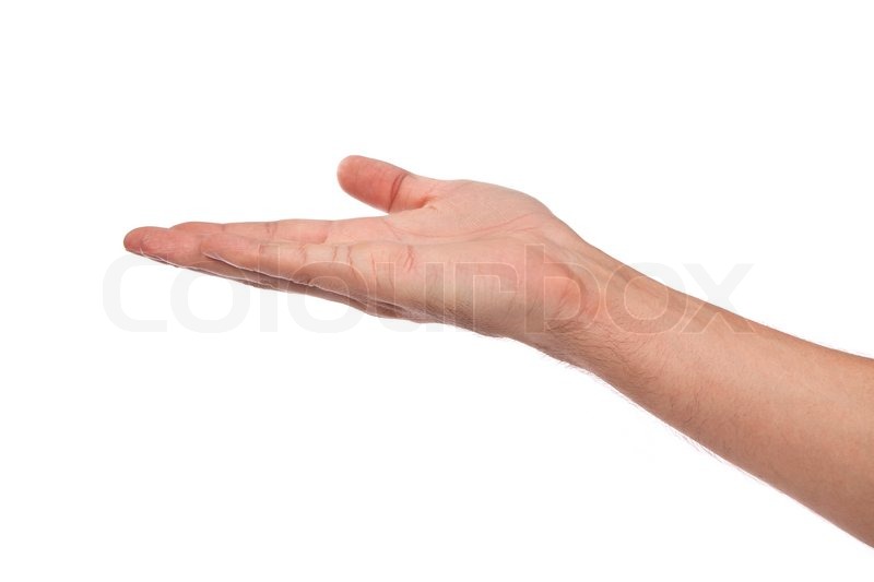Palm Handhaltung der männlichen Hand zu ... | Stock Bild | Colourbox